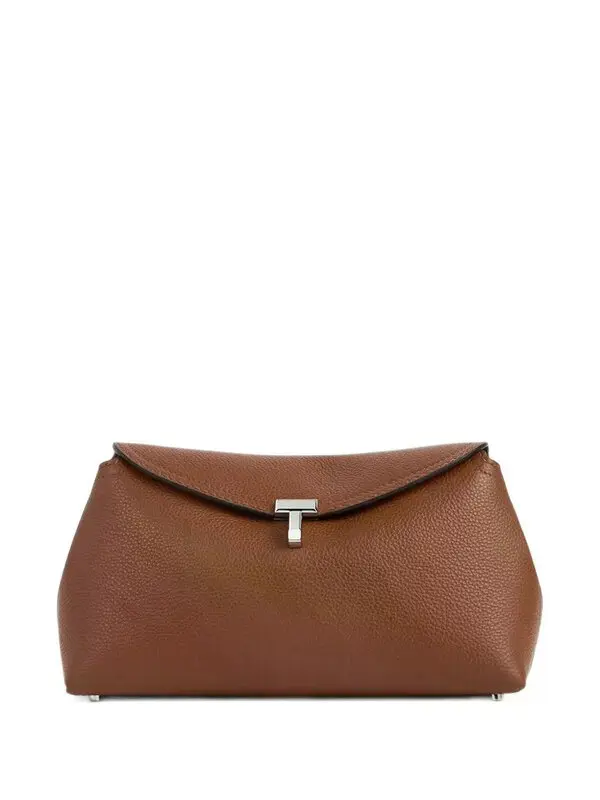 TOTEME Grained Leather Clutch Bag With Tuck-lock Fastening - Brown