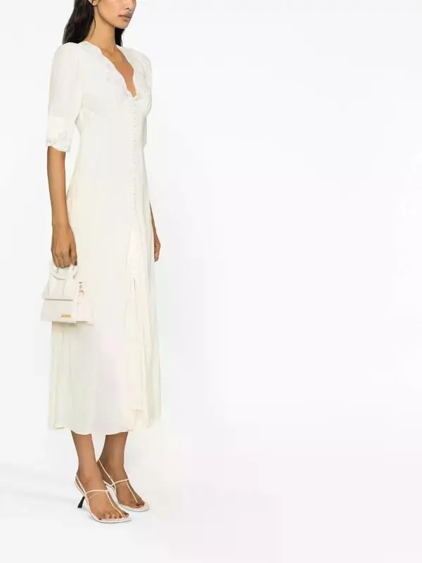 Rixo Simone Lace-trim Midi Dress