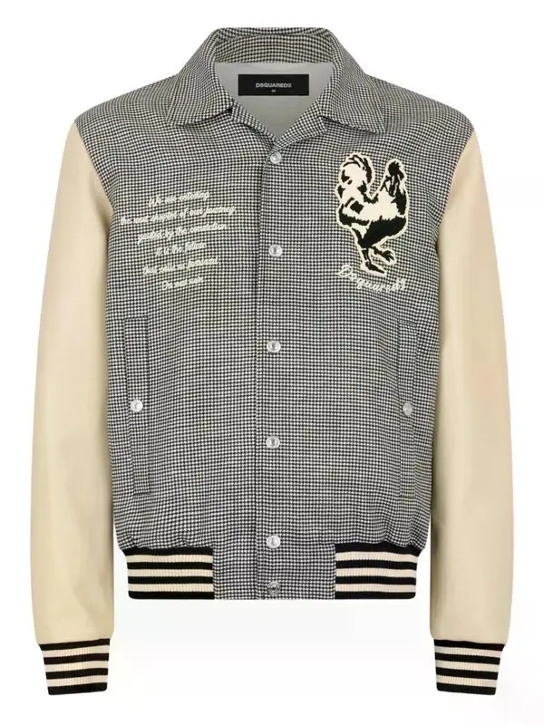 Dsquared2 Pattern Bomber Jacket - Black