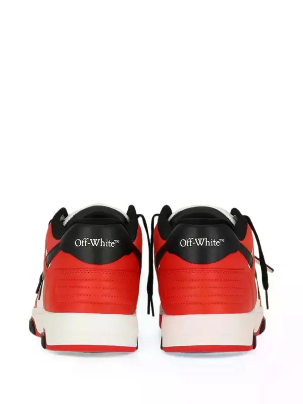 Off-White Out Of Office Colour-block Leather Sneakers - Red