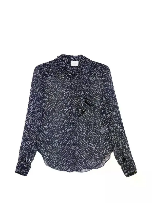 MARANT ETOILE Navy Dotted Cotton Shirt - Blue