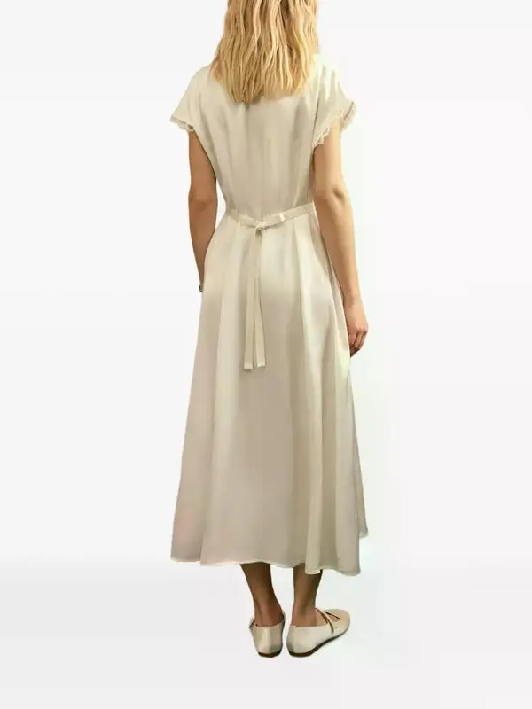 Sleeper Genus Rosa Lace-trim Satin Midi Dress