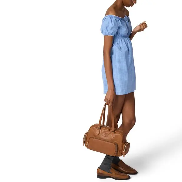 Miu Miu Checked Poplin Mini-dress