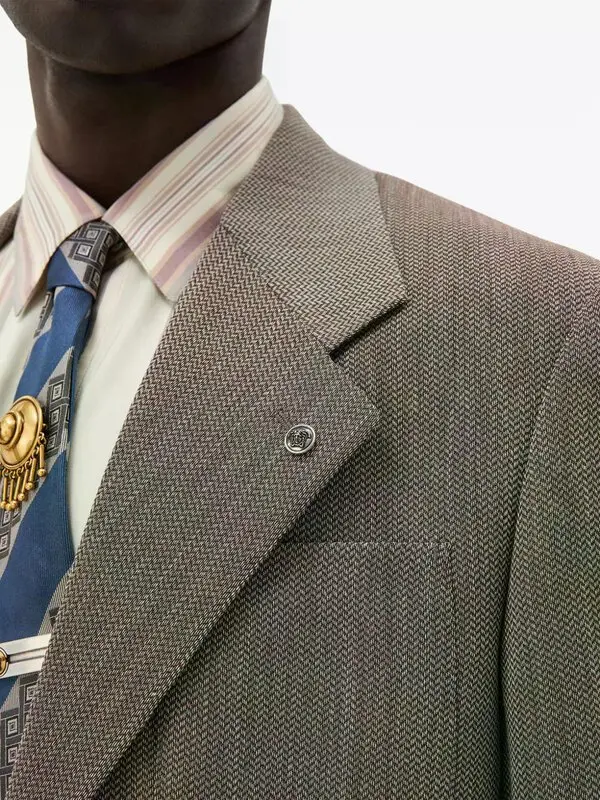 Versace Herringbone Wool Crêpe Blazer