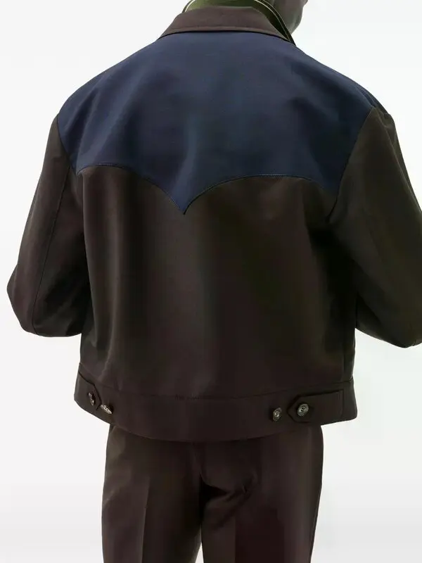 Versace Wool-mohair Zip Blouson Jacket With Medusa Pin
