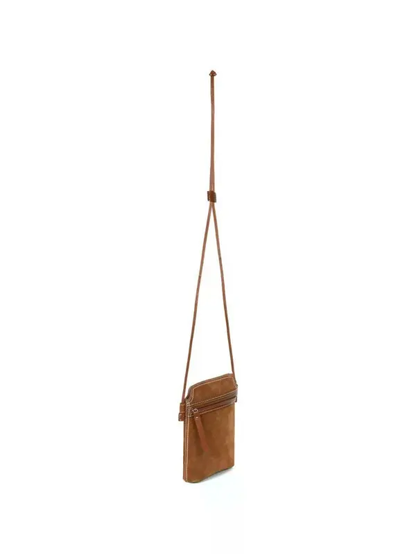 Dries Van Noten Suede Phone Pouch - Brown