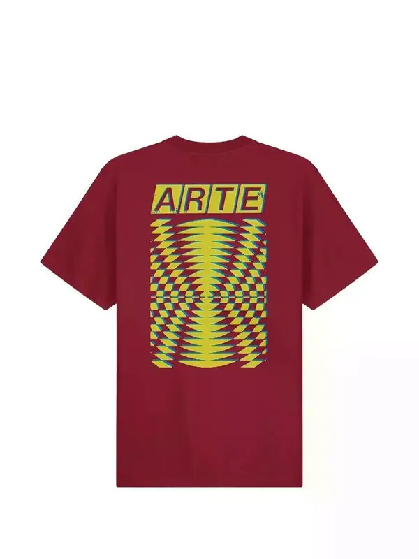 ARTE ANTWERP Abstract-print Cotton T-shirt - Red
