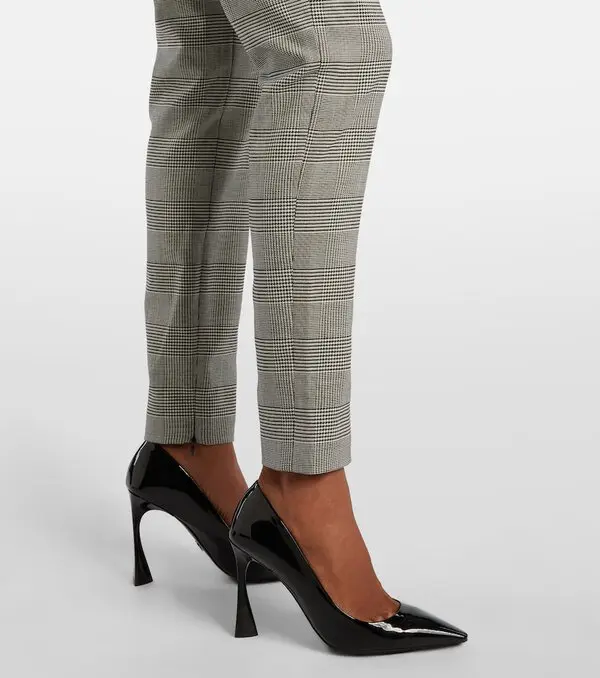 Balmain Prince Of Wales Wool-blend Slim Fit Pants