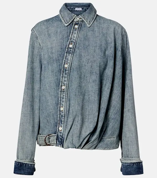 Loewe Draped Belted Denim Shirt