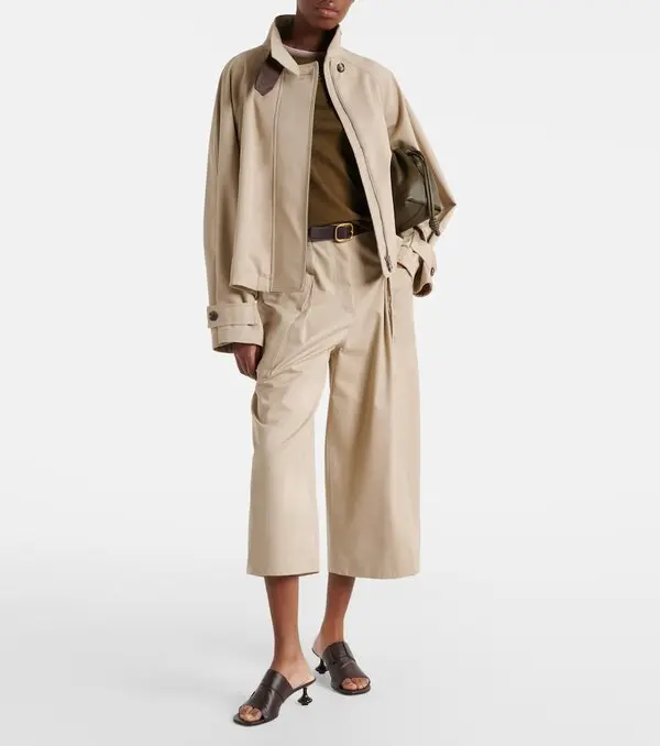 Loewe Cropped Cotton And Silk Blend Trousers