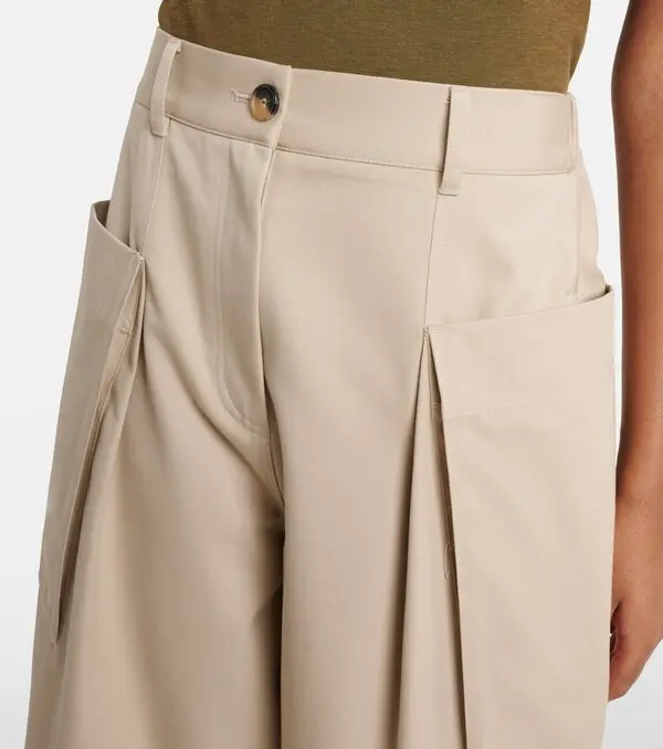 Loewe Cropped Cotton And Silk Blend Trousers