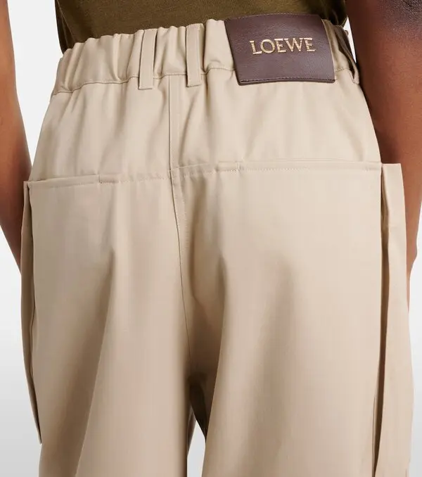 Loewe Cropped Cotton And Silk Blend Trousers