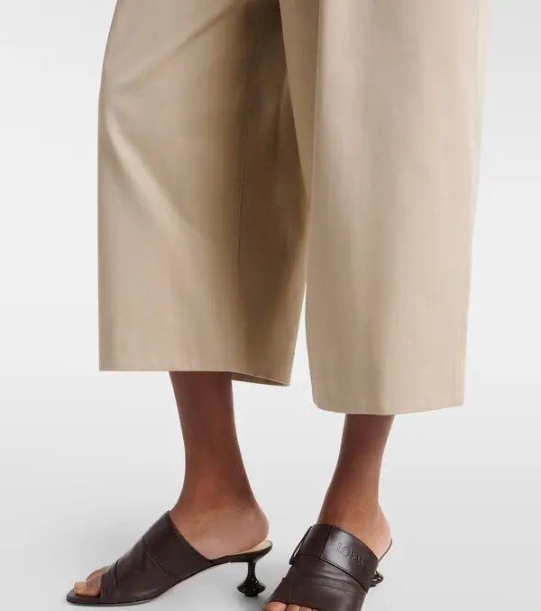 Loewe Cropped Cotton And Silk Blend Trousers