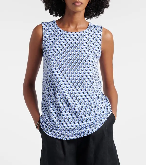 Max Mara Pelota Printed Top - Blue