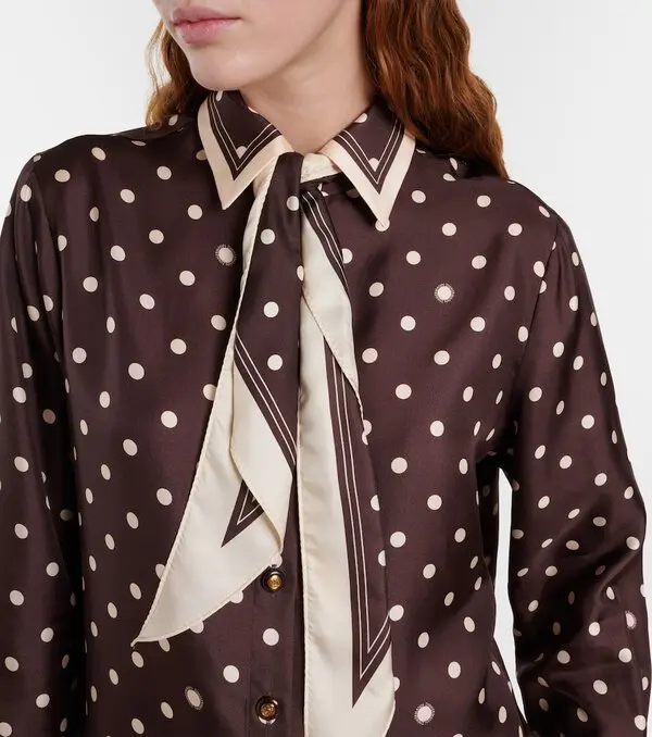 Zimmermann Polka Dot Silk Shirt - Brown