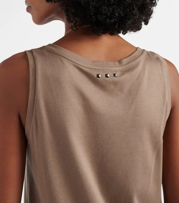 Max Mara Embellished Cotton-blend Tank Top - Brown