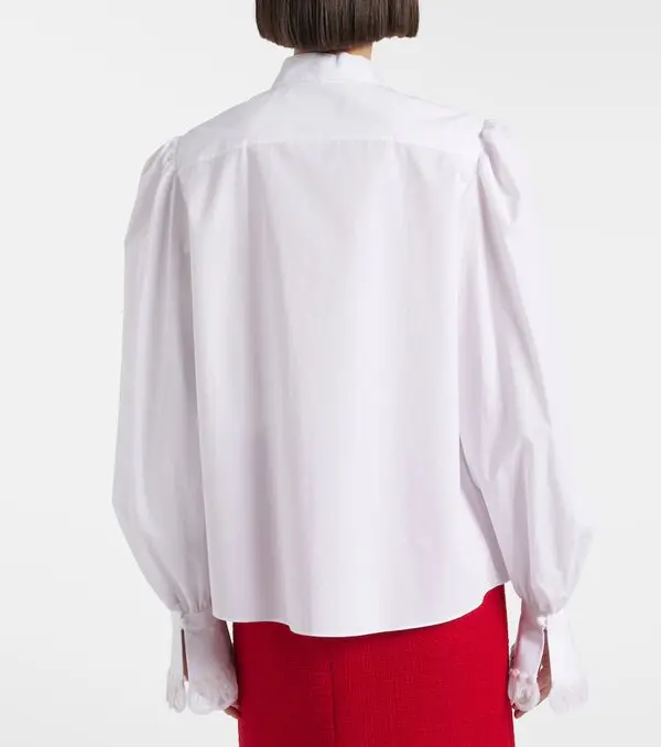 Valentino Garavani Embroidered Cotton Poplin Blouse