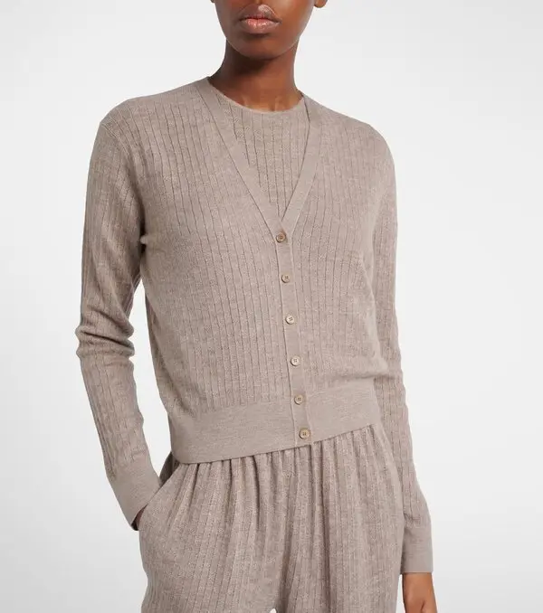 Loro Piana Ribbed-knit Cashmere And Silk Cardigan