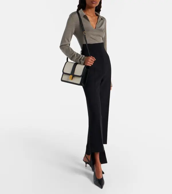 Khaite Rae High-rise Crepe Flared Trousers
