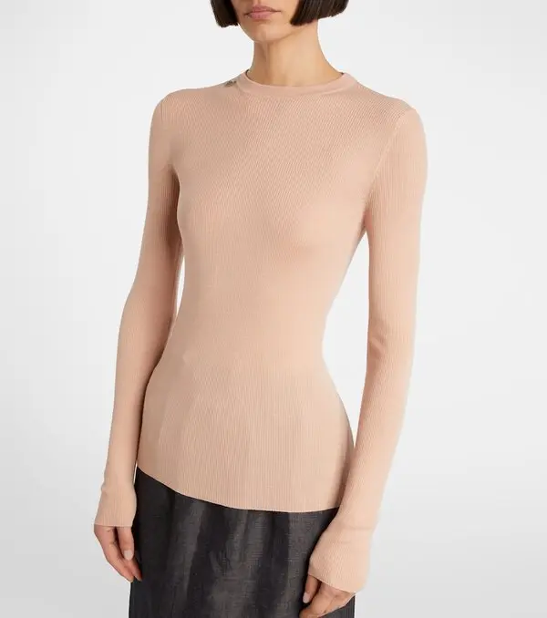 Prada Virgin Wool Ribbed Sweater