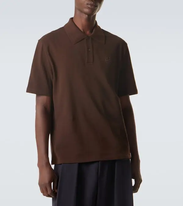 Loewe Anagram Cotton Pique Polo Shirt