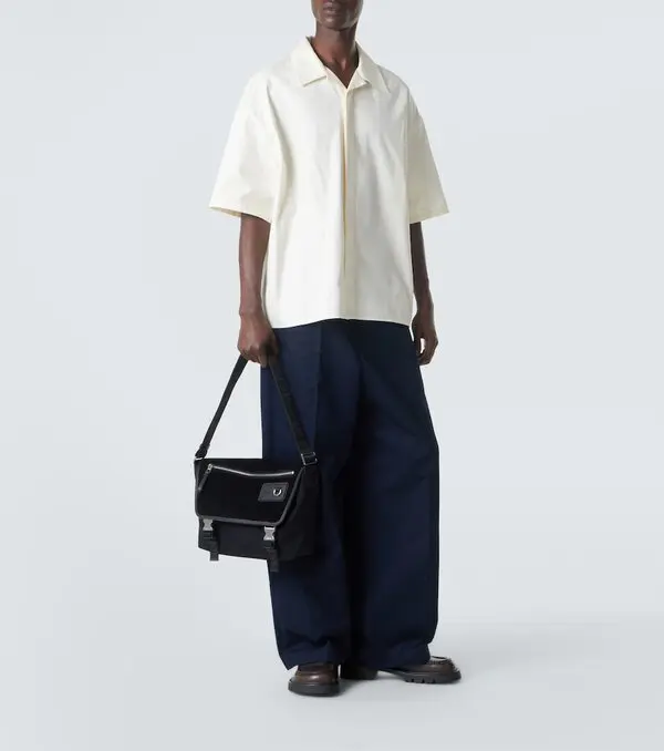 Loewe Medium Canvas And Suede Messenger Bag