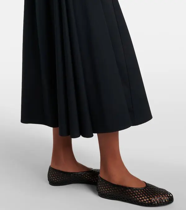 Staud Gwen Cotton Midi Dress - Black