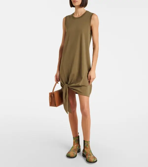 JW Anderson Knotted Cotton Jersey Mini Dress