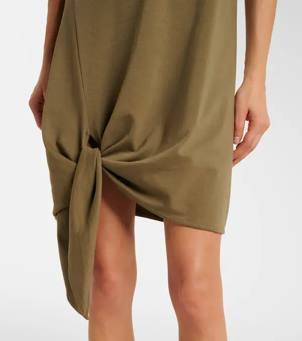 JW Anderson Knotted Cotton Jersey Mini Dress