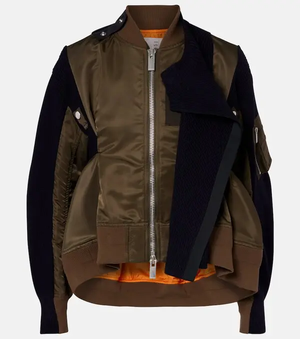 Sacai Paneled Blouson Jacket - Green