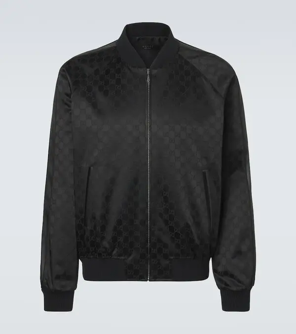 Gucci Gg Cotton-blend Satin Bomber Jacket
