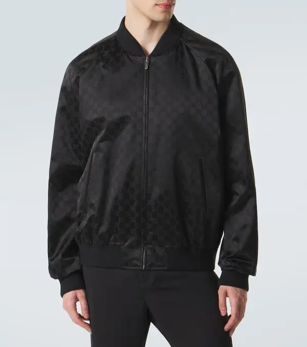 Gucci Gg Cotton-blend Satin Bomber Jacket