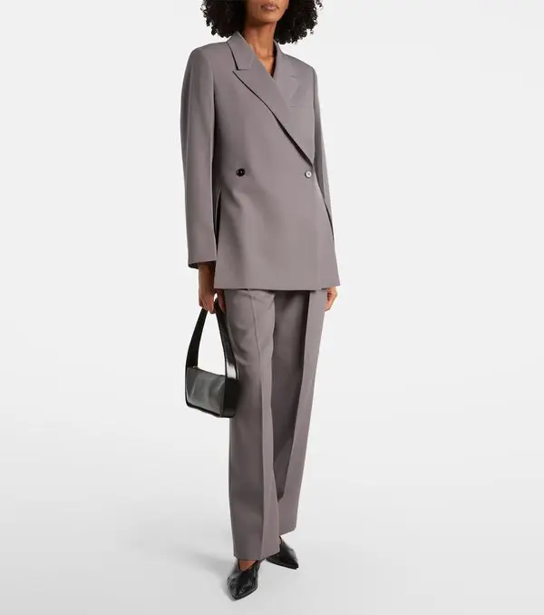 JIL SANDER Double-breasted Wool Gabardine Blazer