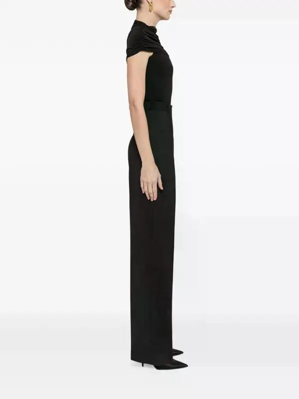 NISSA High-rise Wide-leg Palazzo Trousers - Black
