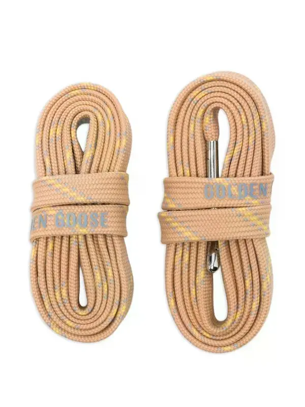 GOLDEN GOOSE Trekking Logo Print Shoe Laces - Brown