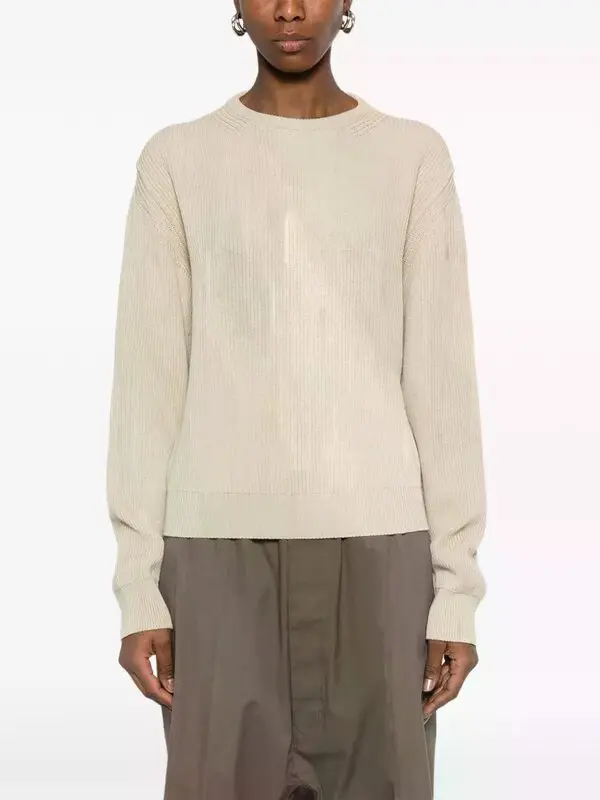 Rick Owens Ribbed Crew Neck Long Sleeve Jumper