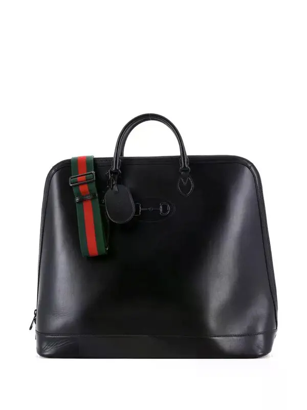 Gucci Horsebit 1955 Web Duffle Bag In Leather