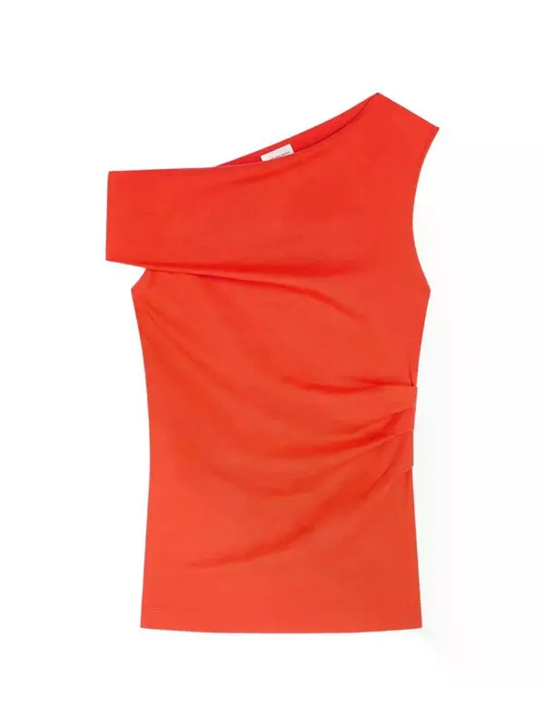 Dries Van Noten Off-shoulder Draped Jersey Top - Orange