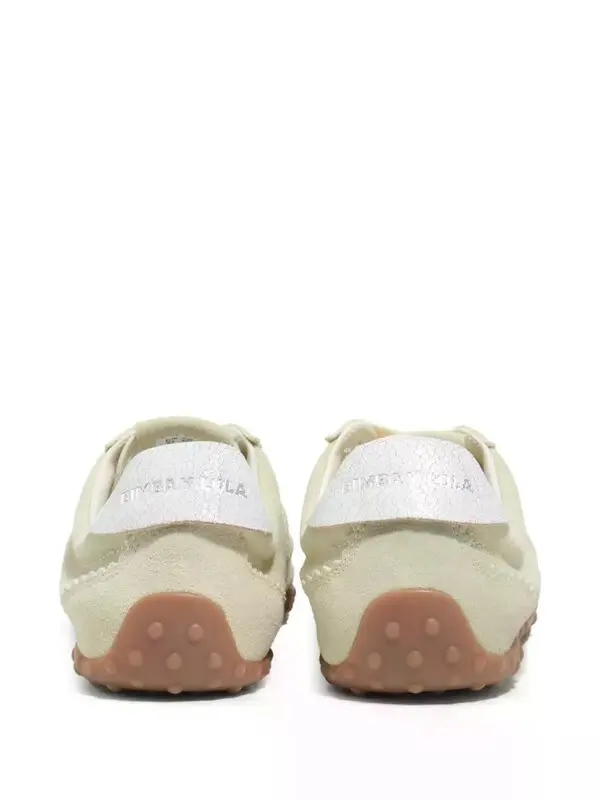 Bimba Y Lola Suede And Nylon Lace-up Sneakers - Yellow