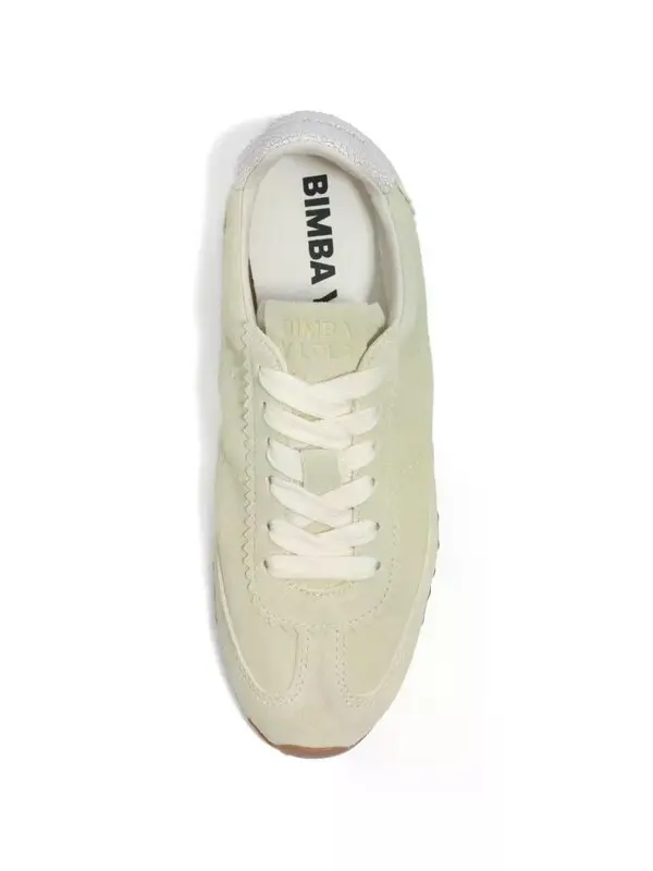 Bimba Y Lola Suede And Nylon Lace-up Sneakers - Yellow