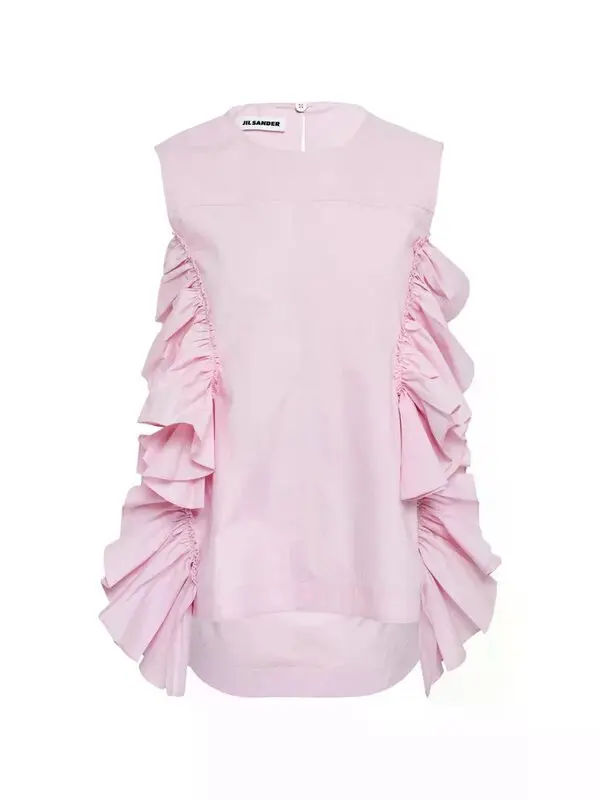 JIL SANDER Sleeveless Ruffled Top - Pink