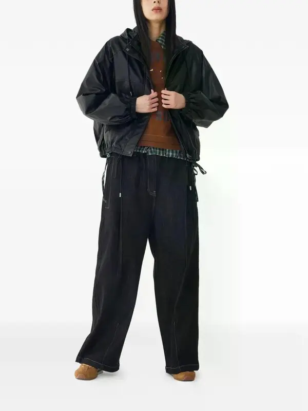STUDIO TOMBOY Hooded Faux Leather Jacket