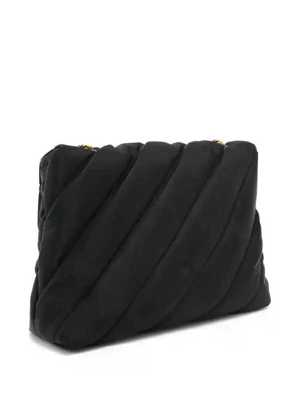 Pinko Quilted Bird-appliqué Crossbody Bag - Black