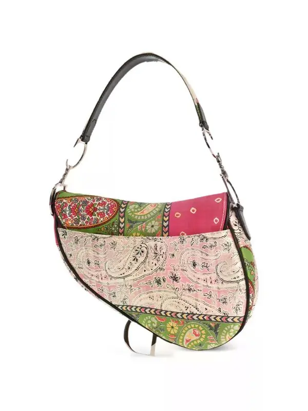 Dior 2003 Saddle Patchwork Shoulder Bag