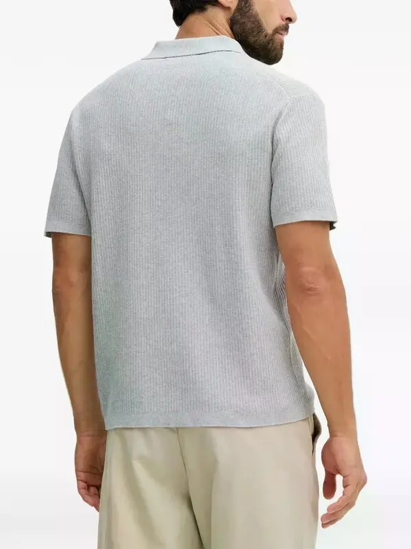 Michael Kors Ribbed-knit Polo Shirt