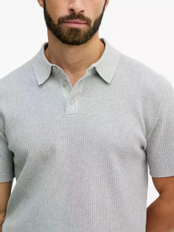 Michael Kors Ribbed-knit Polo Shirt