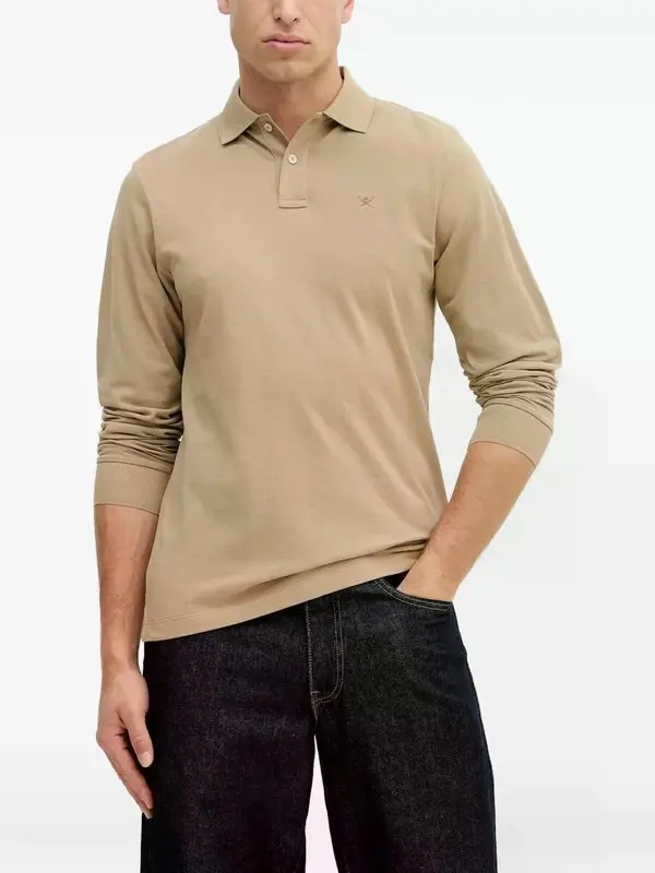HACKETT Long-sleeve Polo Shirt - Neutrals