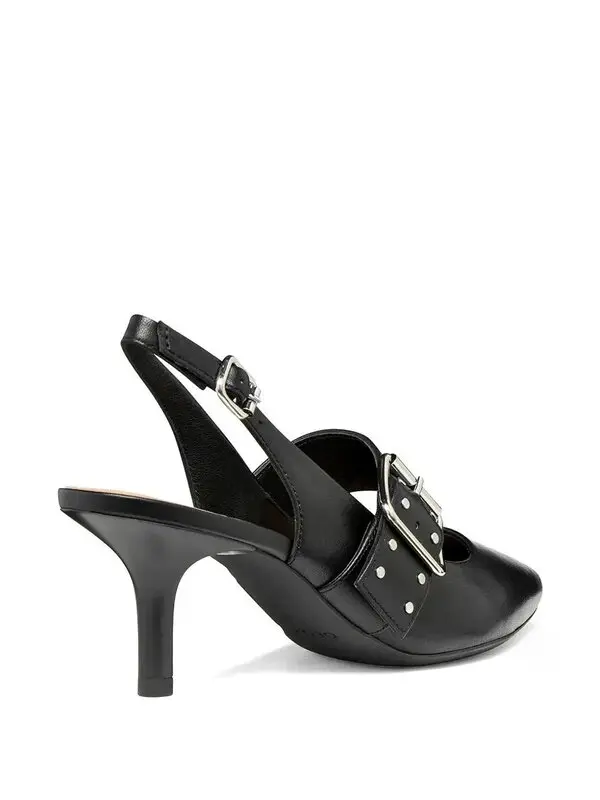Geox Studded Buckle Slingback Pumps - Black
