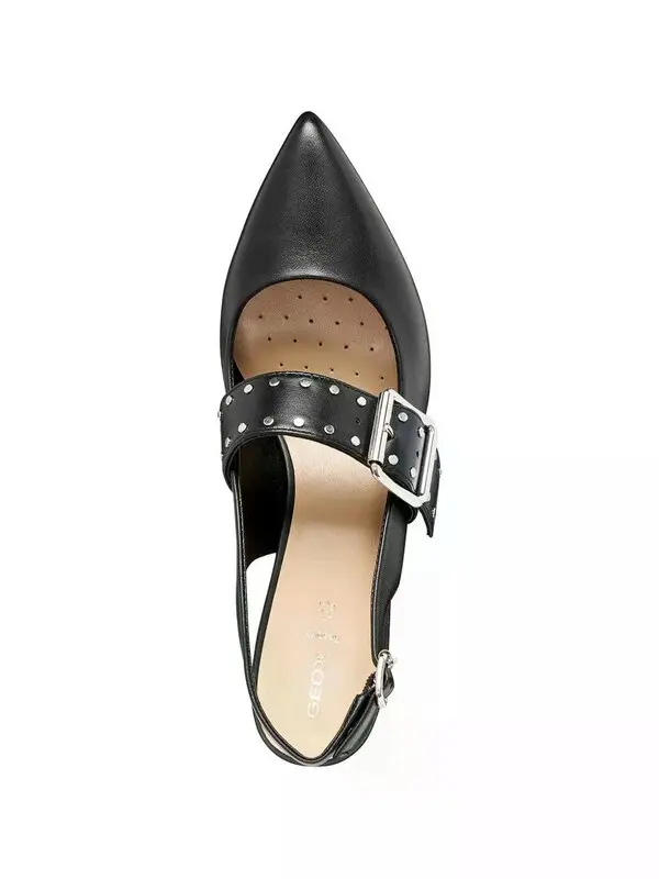 Geox Studded Buckle Slingback Pumps - Black