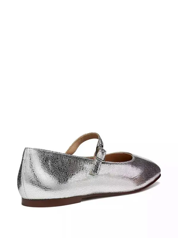 Geox Marsilea Buckle Strap Ballet Flats - Silver